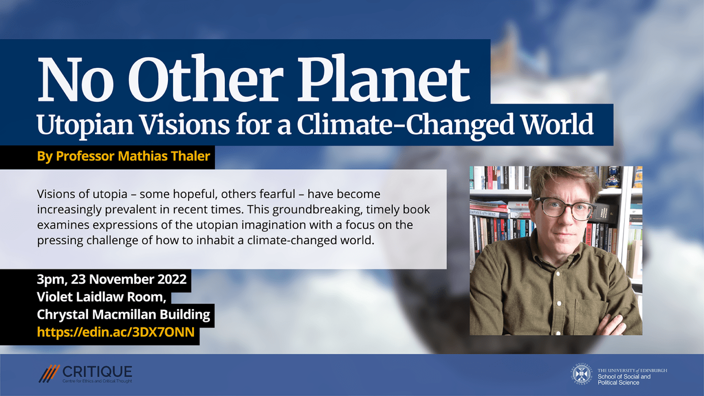 Book launch: No Other Planet - Utopian Visions for a Climate-Changed ...